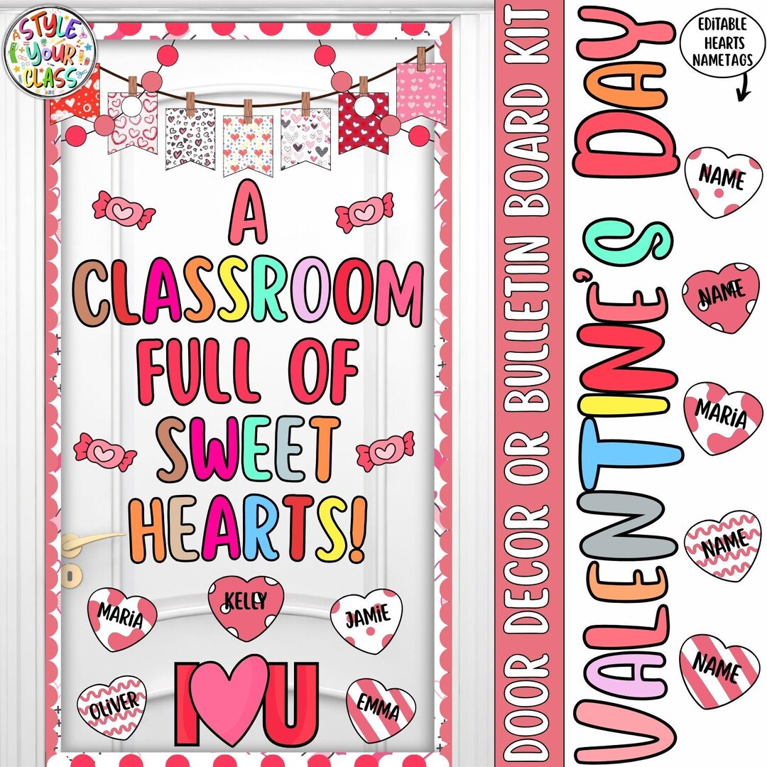 A Classroom Full of Sweet Hearts! Valentine's Day Bulletin Board or ...