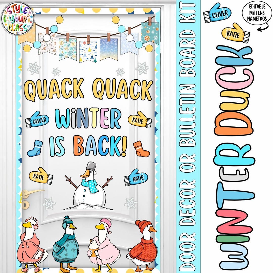 Quack Quack Winter is Back! | Winter Duck Door Decor or Bulletin Board ...