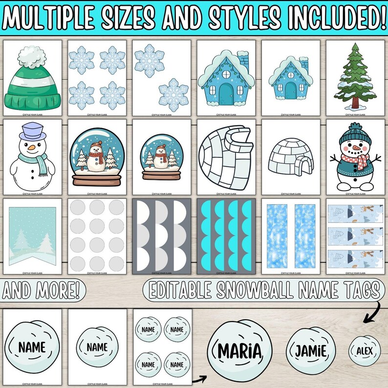 December & Winter Door Decor or Bulletin Board Kit | Our Class is Snow ...