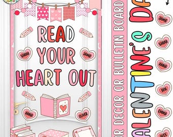 Read Your Heart Out: Valentine’s Day Hearts and Books Door Decor or ...