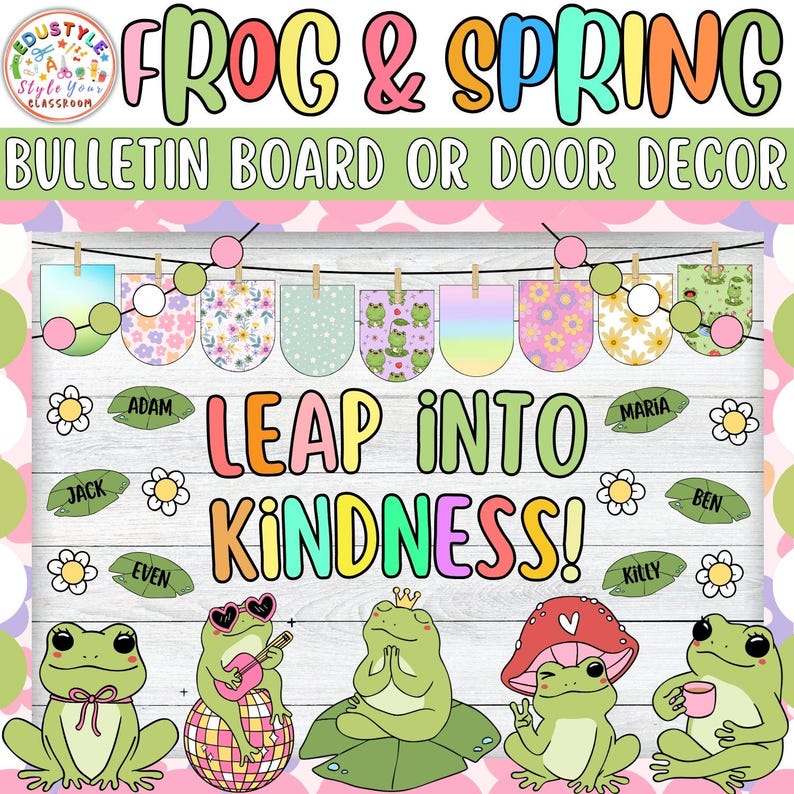 We Are so Hoppy for Spring!: Spring Frogs Bulletin Board or Door Decor ...