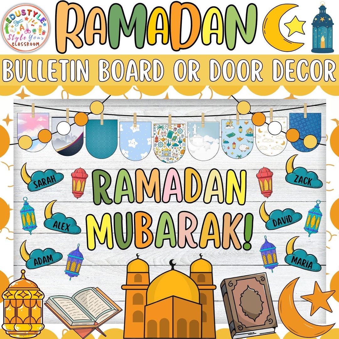 Ramadan Mubarak Bulletin Board or Door Decor Kit | Welcome Ramadan - Etsy