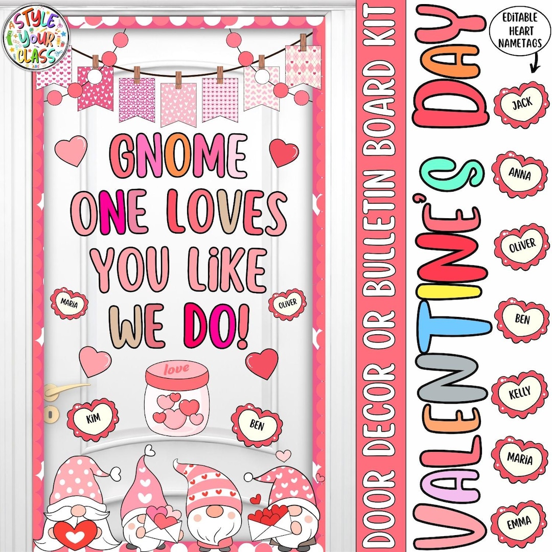 Gnome One Loves You Like We Do: Valentine's Day Door Decor or Bulletin ...
