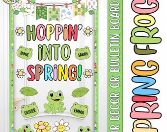 Hoppin’ Into Spring!: Spring Frogs and March Bulletin Board or Door ...