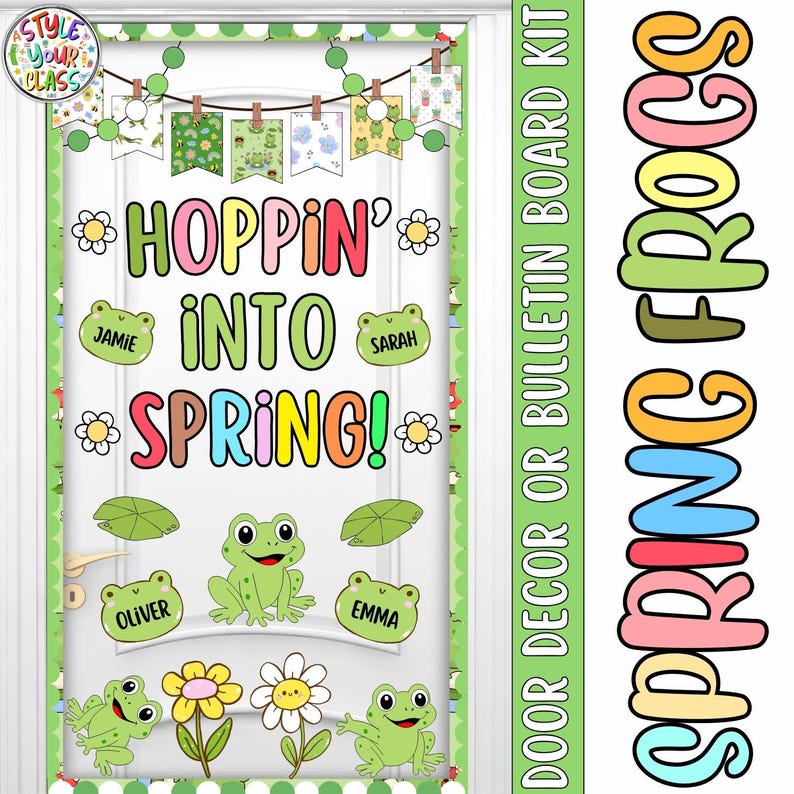 Hoppin’ Into Spring!: Spring Frogs and March Bulletin Board or Door ...