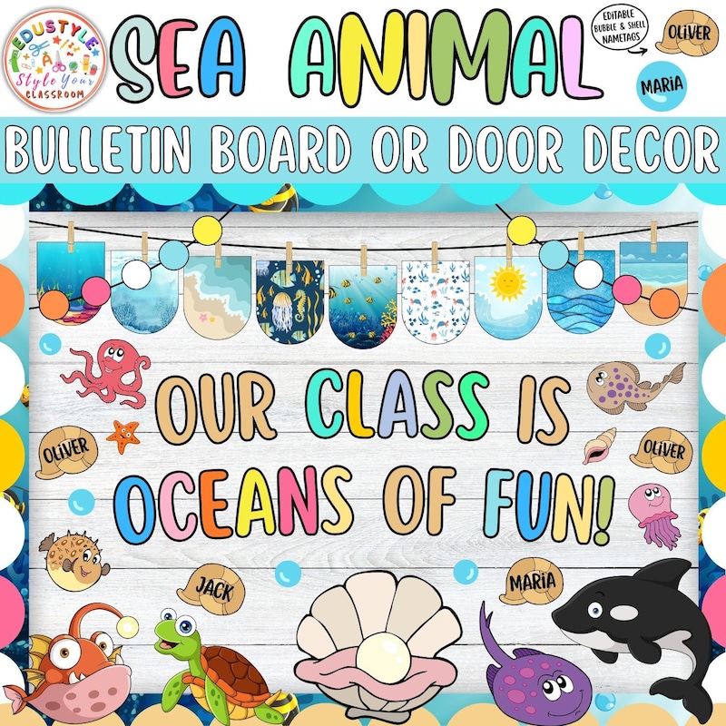 Sea Animal Bulletin Board - Etsy