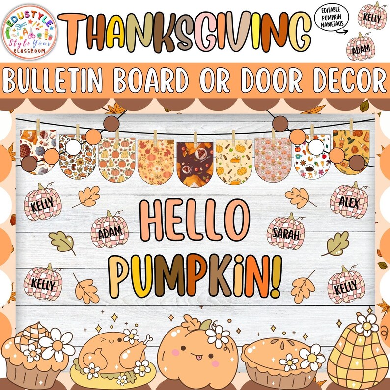 Gobble 'til You Wobble!: Thanksgiving Turkey Bulletin Board or Door ...