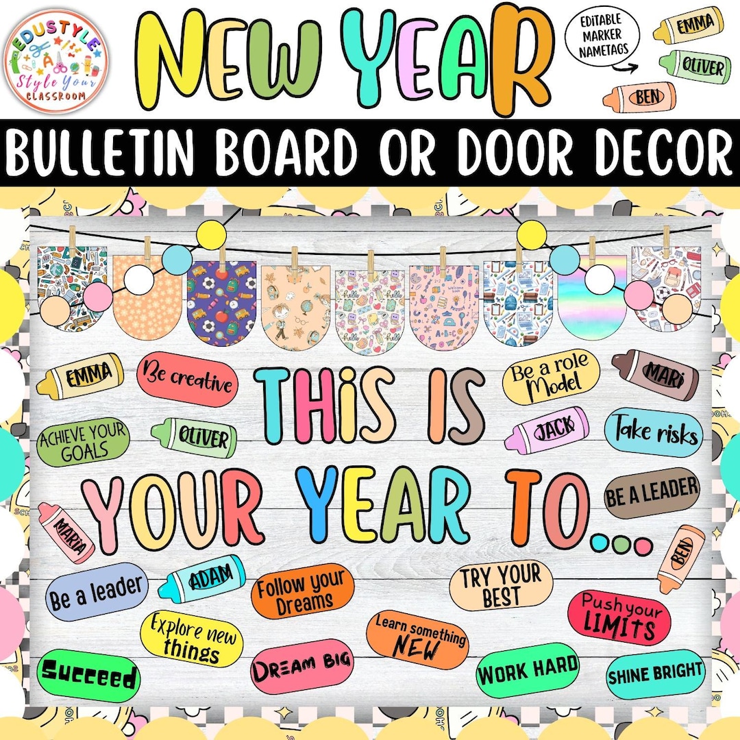This is Your Year To..: New Year & Motivational Bulletin Board or Door ...