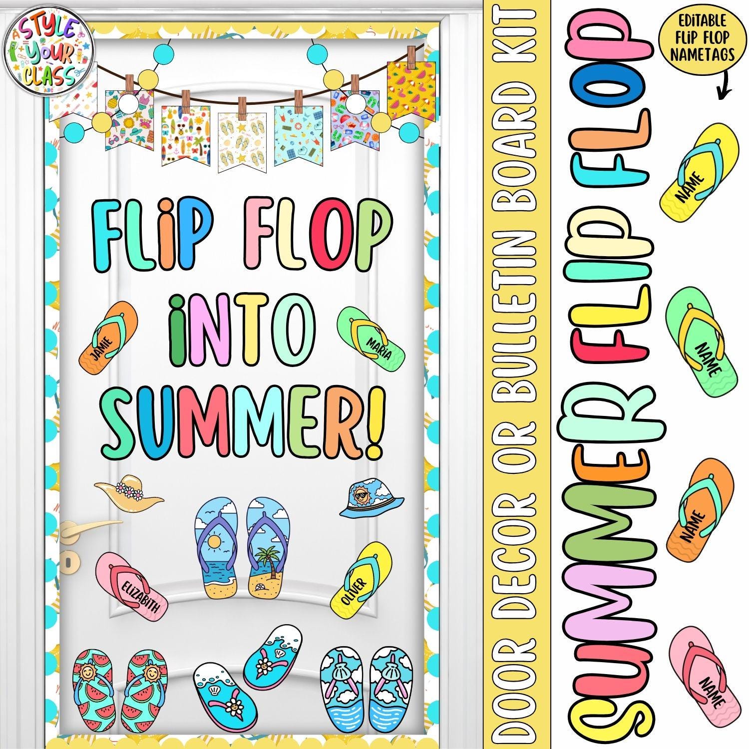 Flip Flop Into Summer!: Summer Flip Flop & June Bulletin Board or Door ...