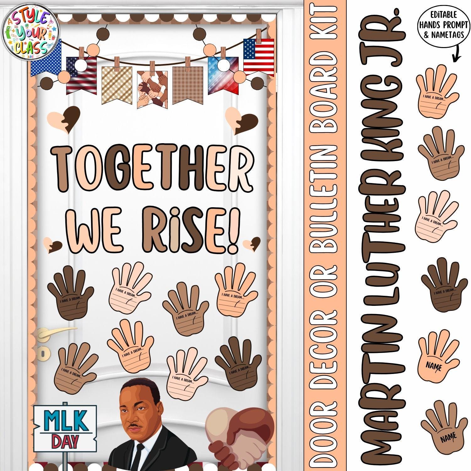Honoring Dr. Martin Luther King Jr: Mlk Day Door Decor or Bulletin ...