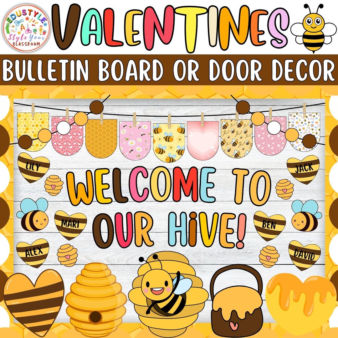Welcome to Our Hive!: Bee Valentine's Day Bulletin Board and Door Decor ...
