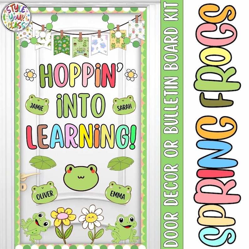 Hoppin’ Into Spring!: Spring Frogs and March Bulletin Board or Door ...