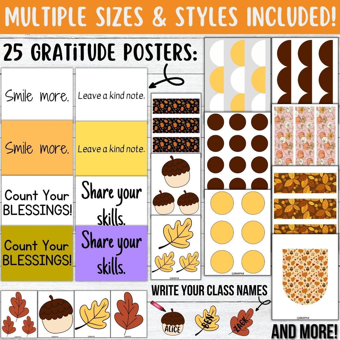 Ways to Show Kindness & Gratitude: Thanksgiving Bulletin Board or Door ...