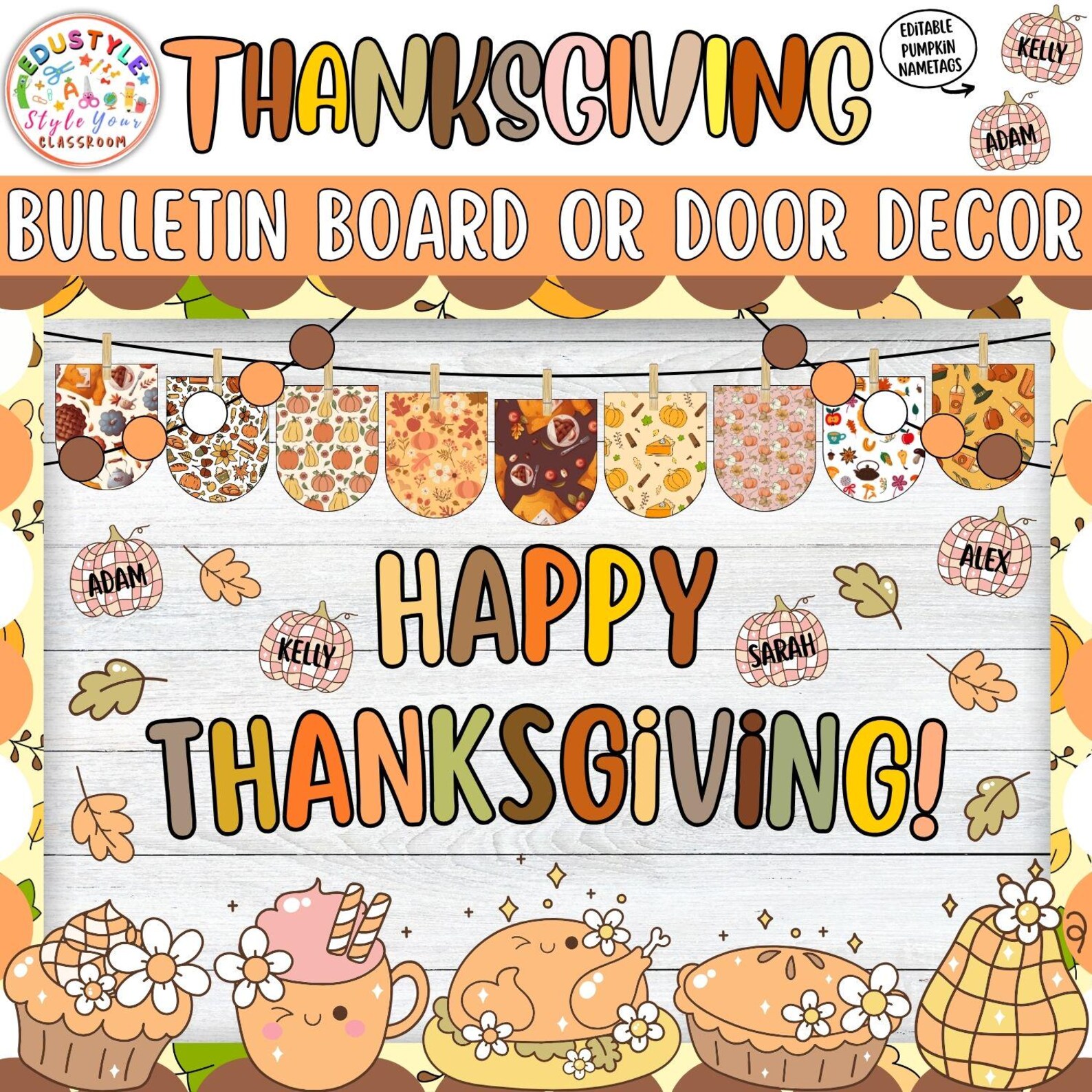 Gobble 'til You Wobble!: Thanksgiving Turkey Bulletin Board or Door ...