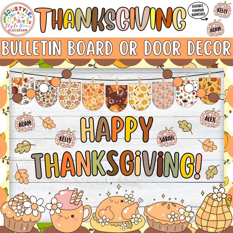 Gobble 'til You Wobble!: Thanksgiving Turkey Bulletin Board or Door ...