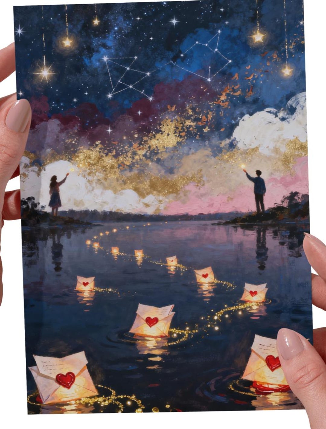 Messages to the Stars Greeting Card | Flat-printed Celestial Night Sky ...