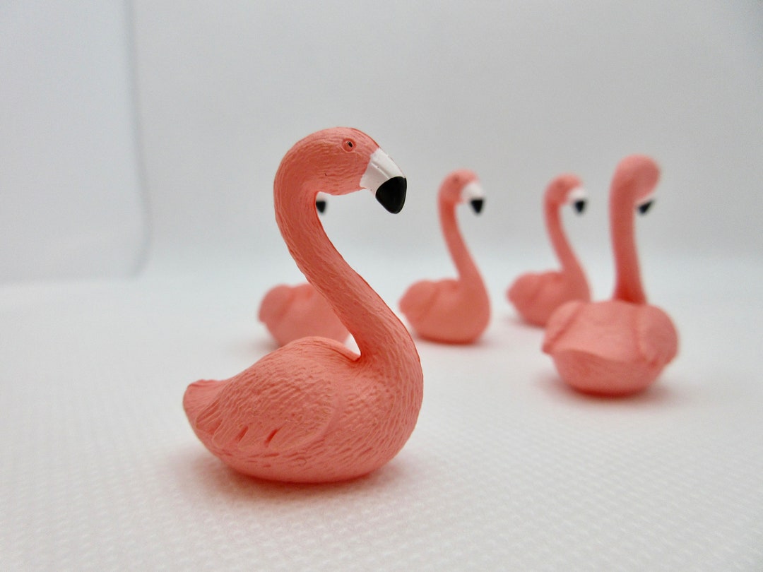 Miniature Tiny Pink Flamingo Fairy Garden Doll House Figurine Set of 3 ...