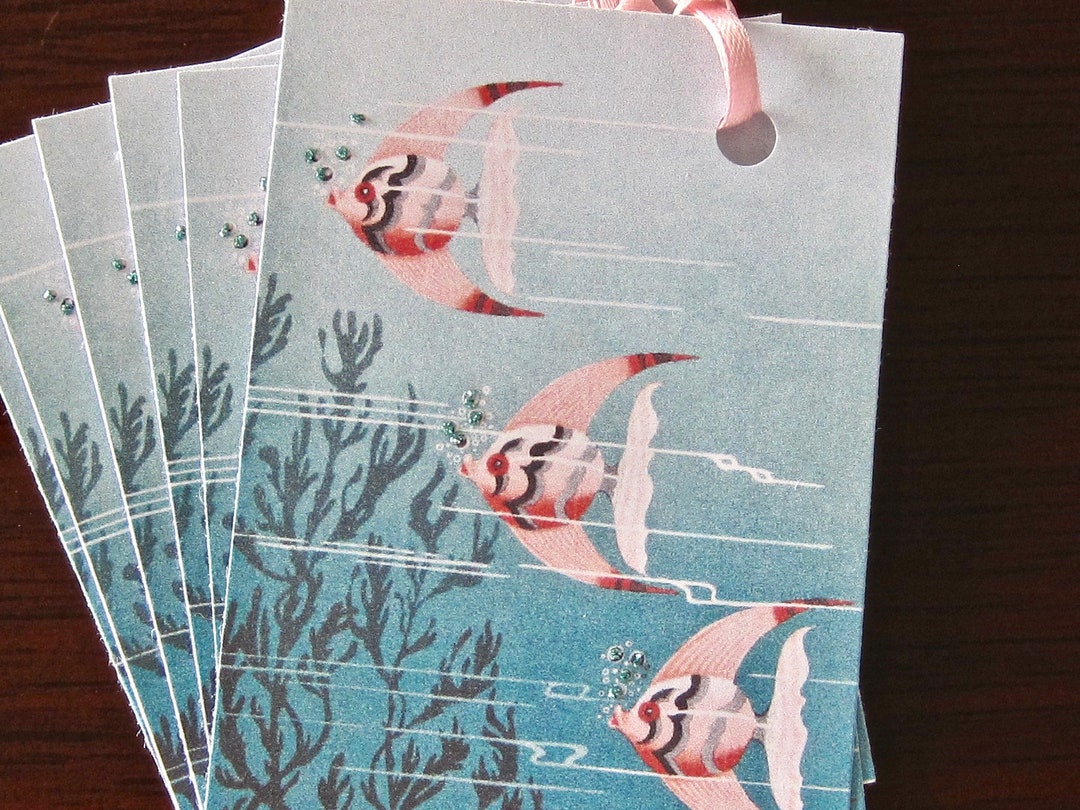 Pink Fish Gift Tags, Thank You, Wedding, Birthday, Hang Tags Lot of 6 ...