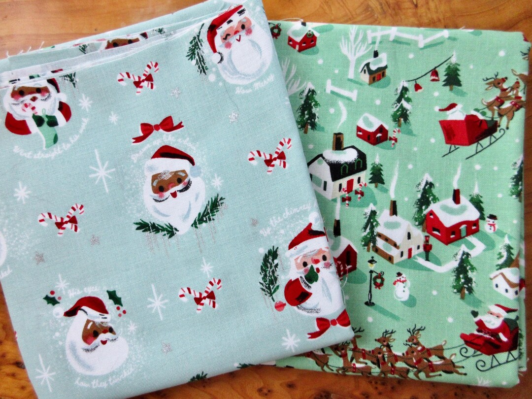 Fabric 1/2 Yard 2 Pack Twas Riley Blake Christmas Village Santa - Etsy