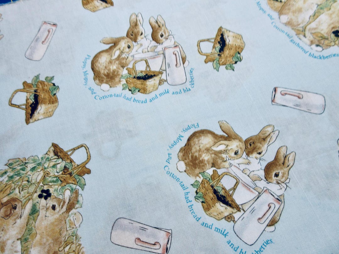 Fabric Blue Beatrix Potter Pieces - Etsy