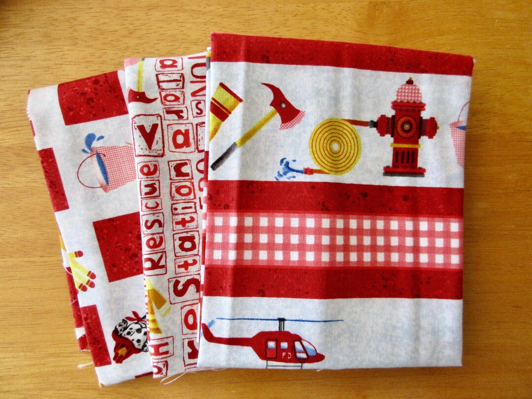 Fabric Fat Quarter 3 Pack Firefighter Everyday Heros - Etsy