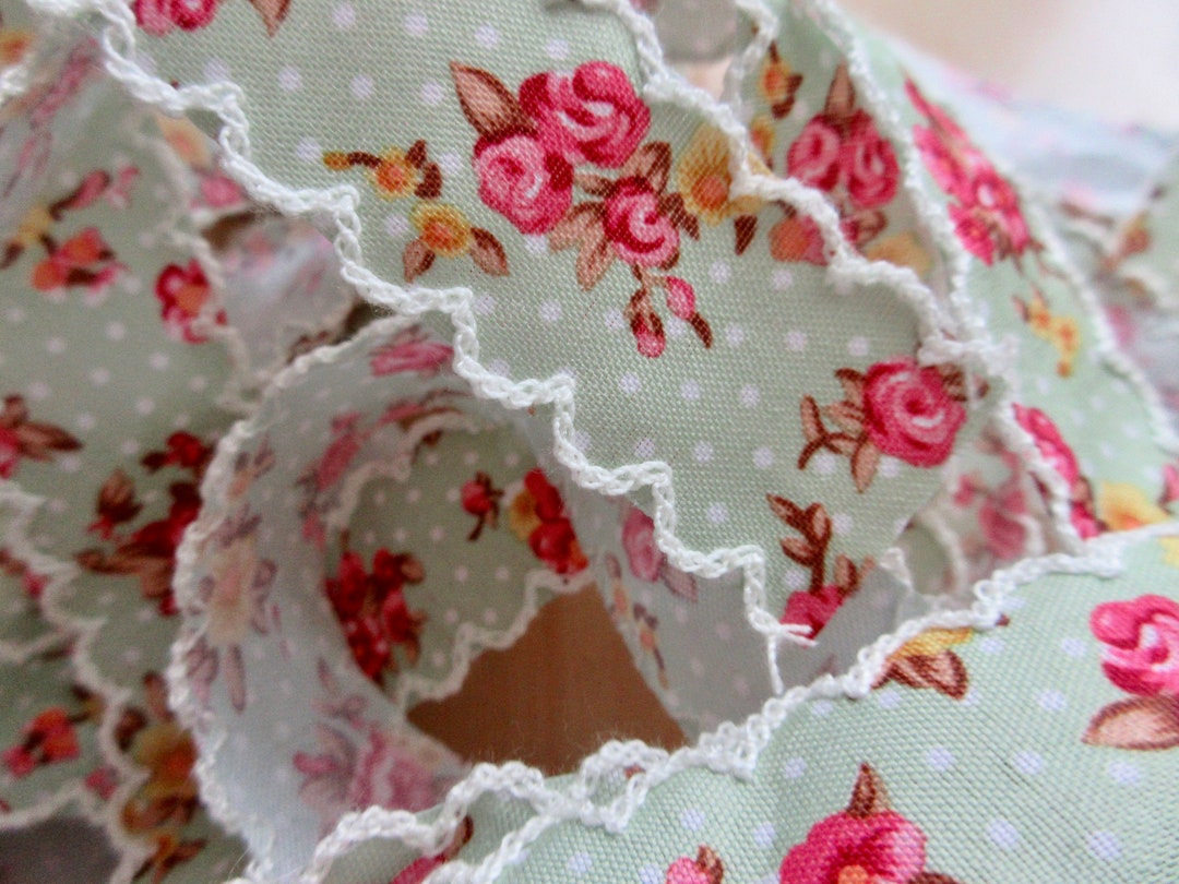 Ribbon Vintage Floral Sateen With Lace by the Yard - Etsy