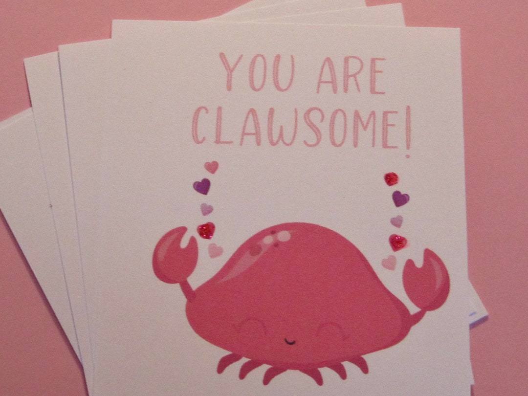 Valentine Crab Gift Tags, Thank You, Wedding, Birthday, Hang Tags Lot ...