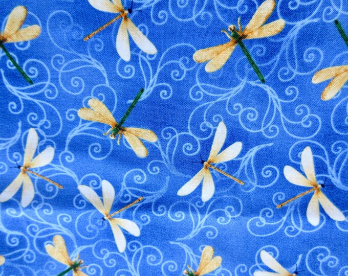 Fat Quarter Cotton Fabric Dragonflies on Royal Blue - Etsy