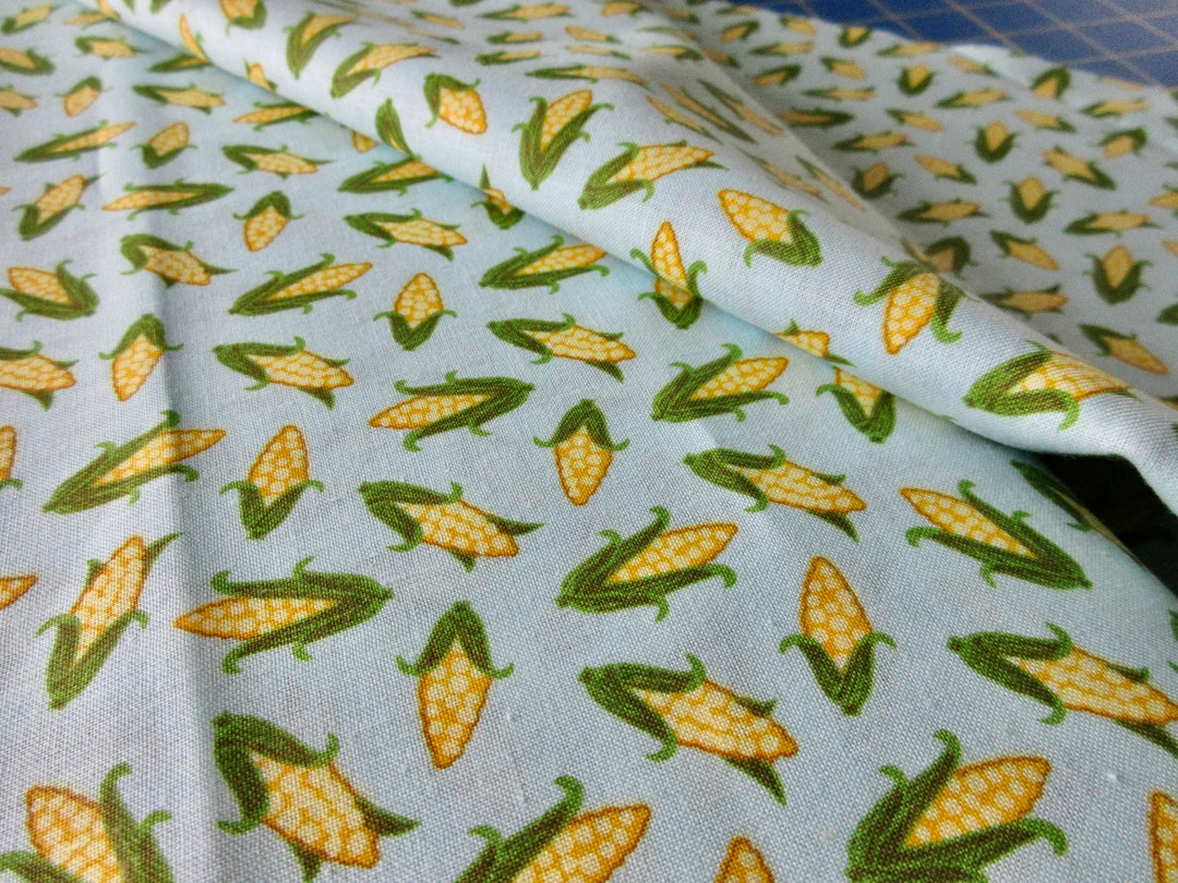 Cotton Fabric Garden Corn on the Cob by the Yard - Etsy