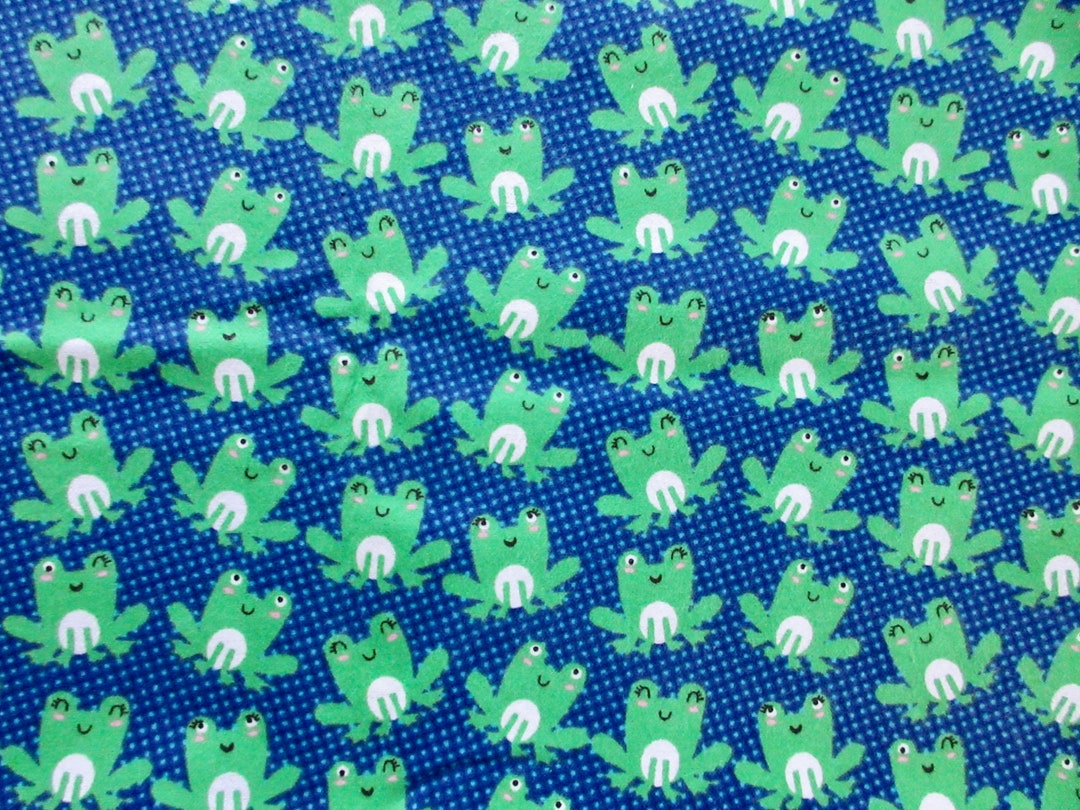 Fabric Flannel Frogs by the Yard - Etsy