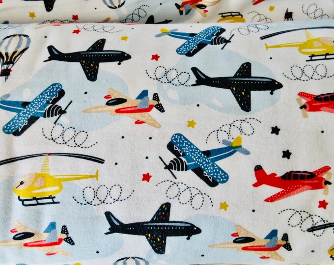 Flannel Fabric Airplanes Helicopters Mook Fabric - Etsy