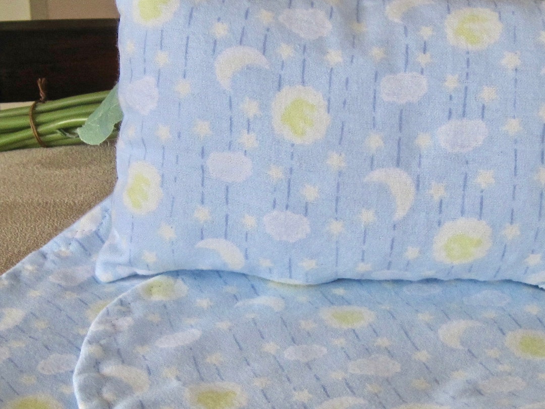 Baby Gift Set Pillow Burp Cloth Infant Toddler Blue Moons and Stars - Etsy
