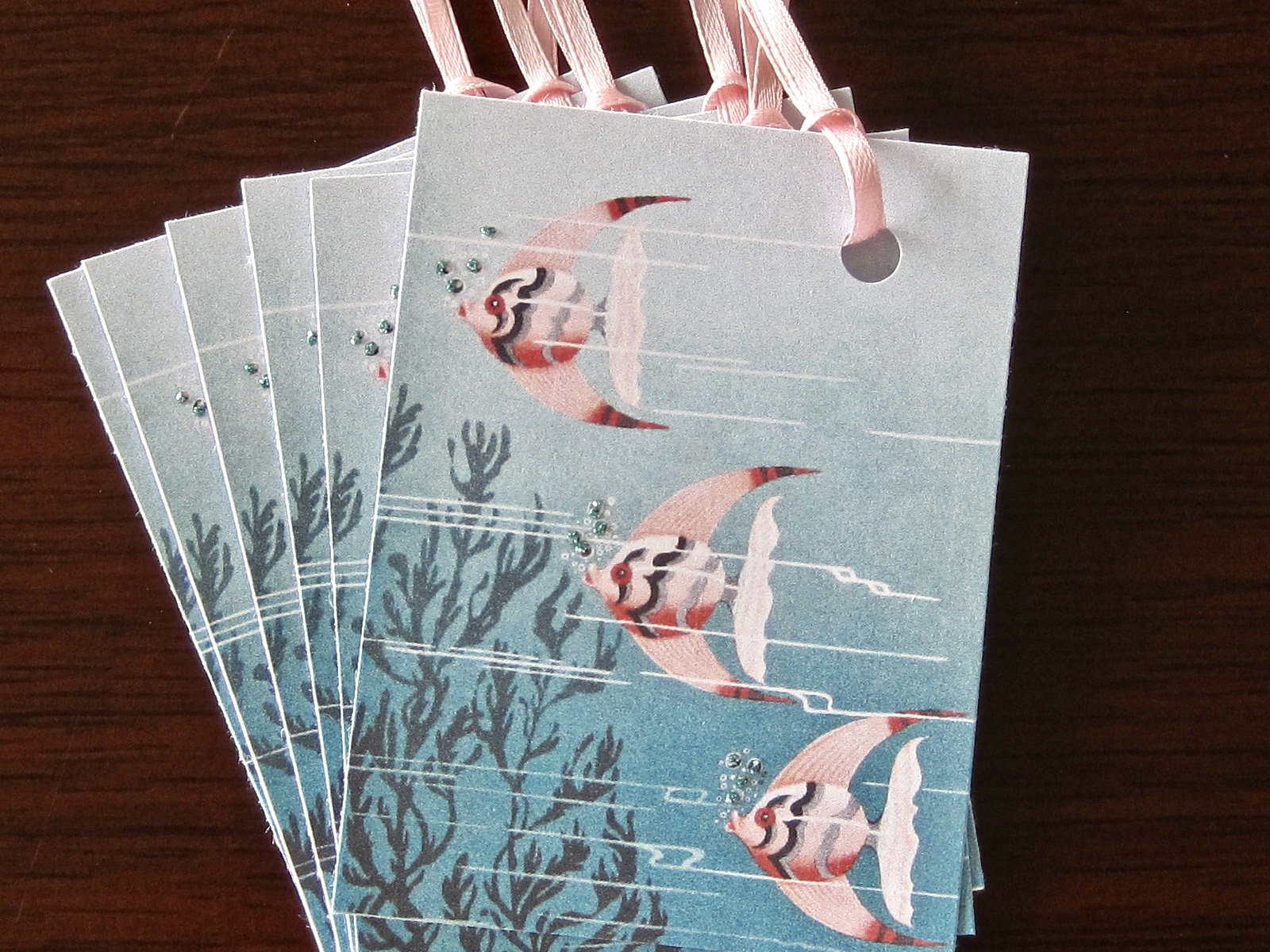 Pink Fish Gift Tags Thank You Wedding Birthday Hang Tags | Etsy