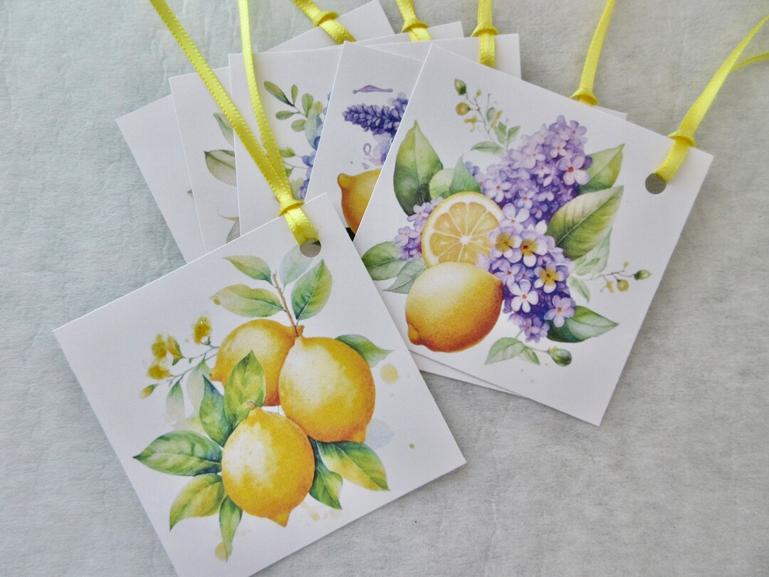 Yellow Lemon Thank You, Wedding, Birthday, Hang Tags Junk Journal ...