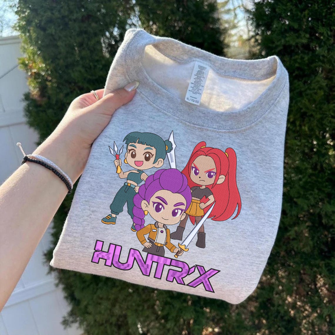 Huntrix Anime Embroidery Design, Chibi Girl Warriors Machine Embroidery ...