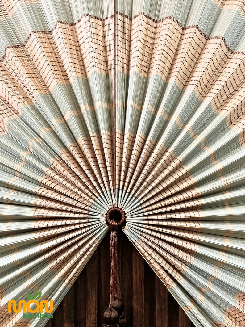 Extra Large 59” Bamboo Fan, Handmade Woven Decor, Natural Boho Bamboo ...