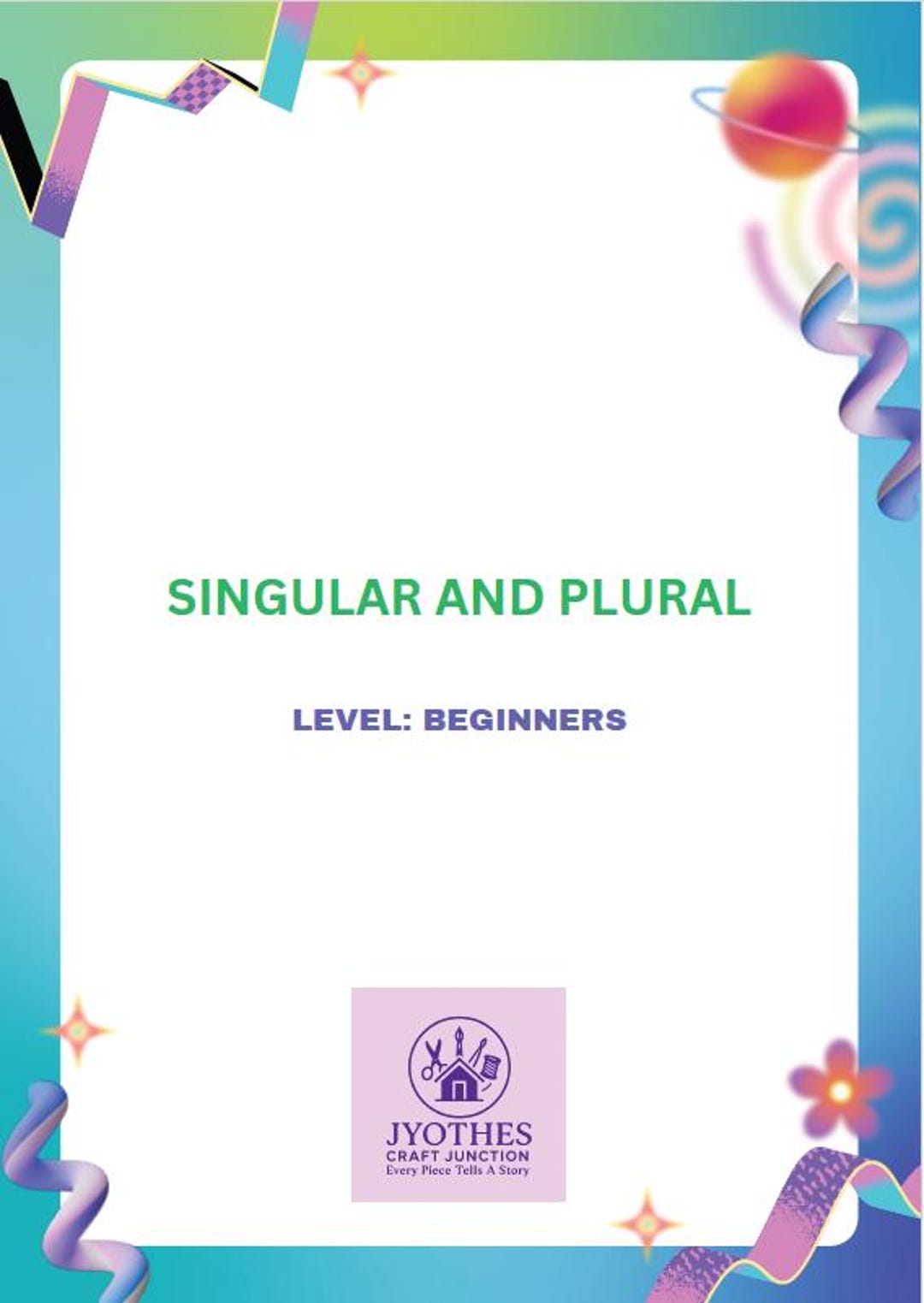 Hojas de trabajo gramaticales divertidas: sustantivos singulares y ...