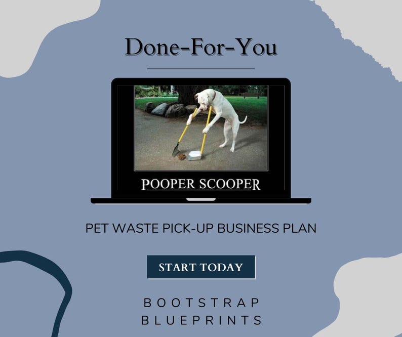 Poop Scooper Business Plan PDF - Instant Download Startup Guide ...