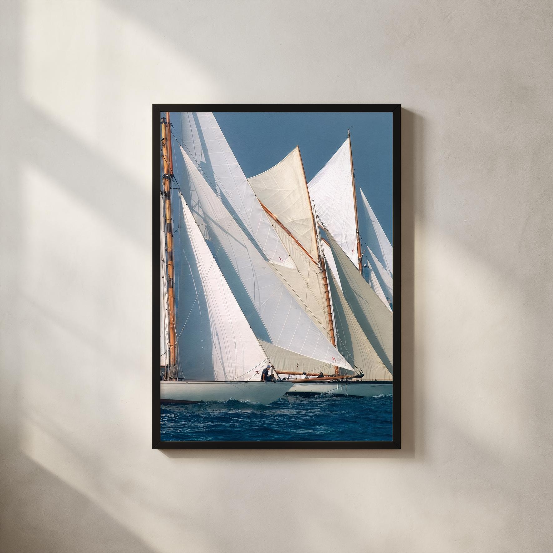 Sailboat Wall Art Print | Nautical Ocean Poster | Vintage Sailing ...