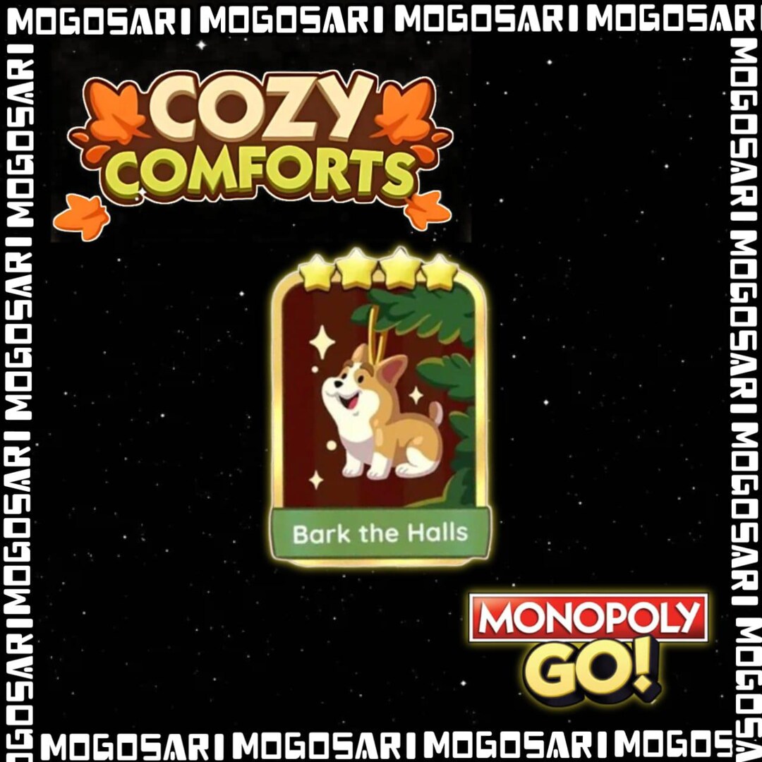 Monopoly_go - Golden Blitz Sticker - Bark the Halls [ 1 Card / Order ...