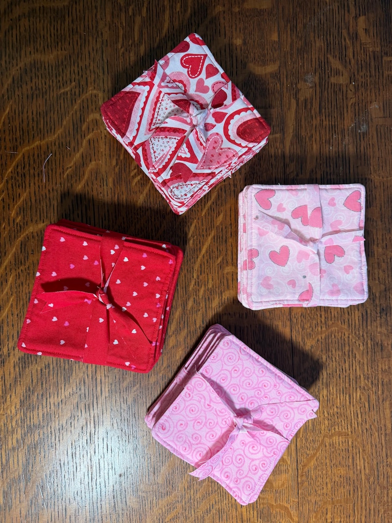 Valentines Fabric Coasters- Set of 4 - Etsy
