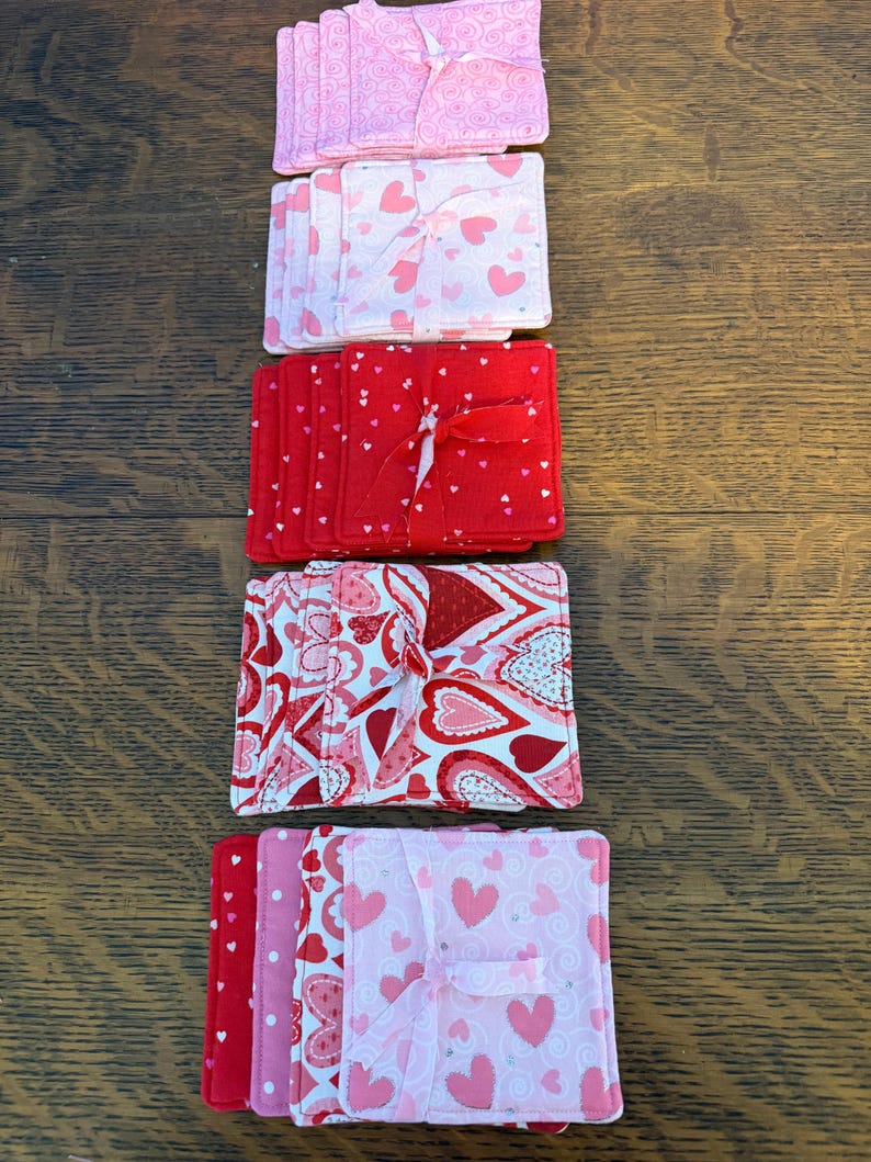 Valentines Fabric Coasters- Set of 4 - Etsy