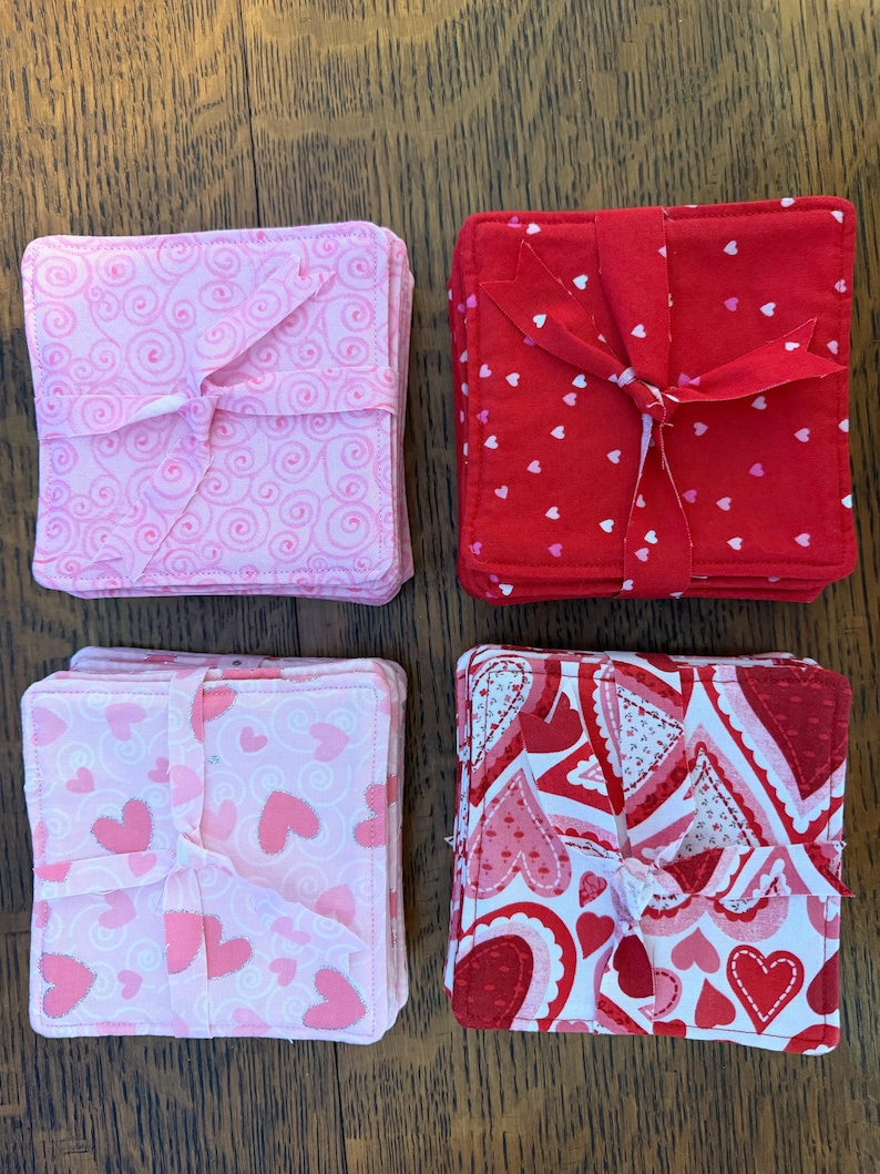 Valentines Fabric Coasters- Set of 4 - Etsy