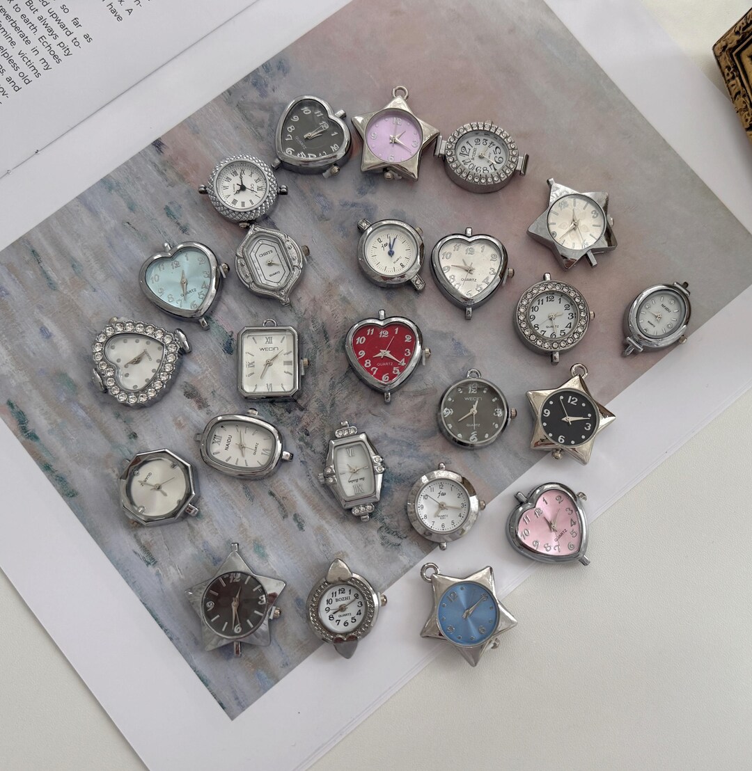 Assorted Watch Faces for Crafting,vintage Quartz Dial,heart Star Round ...