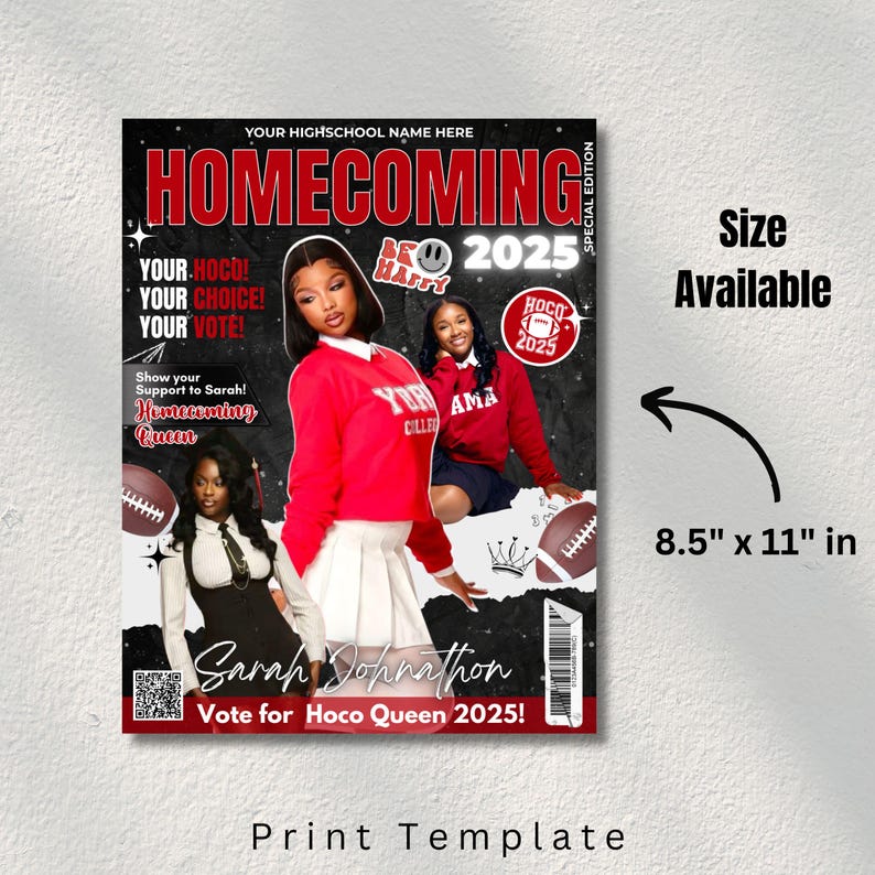 Homecoming Poster Flyer,prom Send off Flyer, DIY Prom Flyer, Prom Canva ...