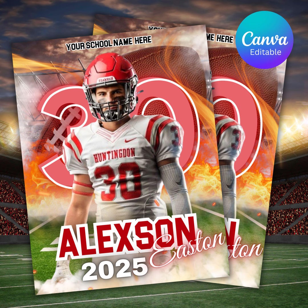 Football Poster Canva Template: Sports Background & Digital Backdrop ...
