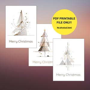 Minimalist Gold Christmas Cards | Modern Printable Card Set (PDF) - Etsy