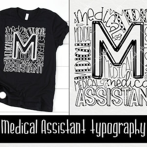 Medical Assistant Typography INSTANT DOWNLOAD Dxf Svg Eps - Etsy