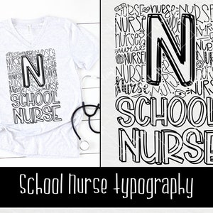 School Nurse Typography INSTANT DOWNLOAD Dxf Svg Eps Png - Etsy