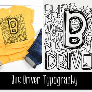 Bus Driver Typography INSTANT DOWNLOAD Dxf, Svg, Eps, Png for Use With ...